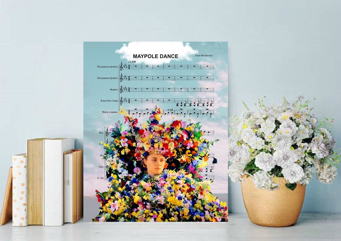 Midsommar Maypole Dance Sheet Music Wall Art, Canvas, Artwork, Art ...