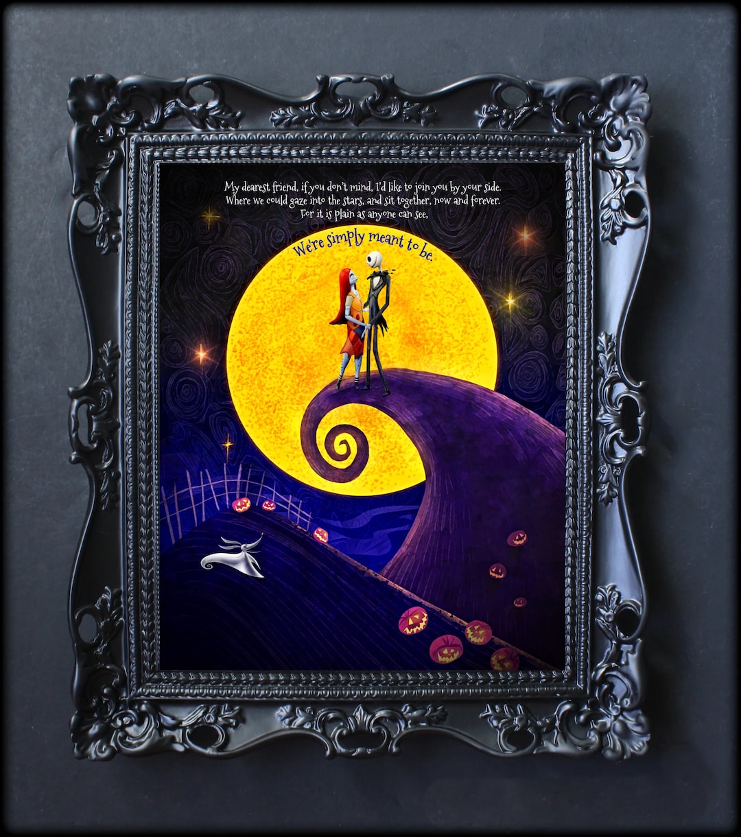 Nightmare Before Christmas "simply Meant to Be" Wall Art, Canvas ...