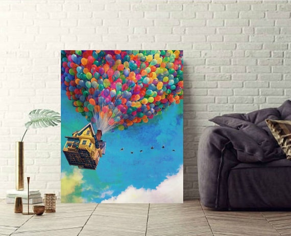 UP Movie Wall Art Watercolor Painting Print Canvas Poster - Etsy