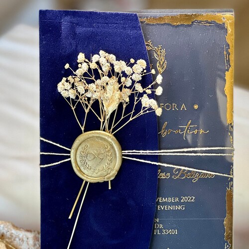 Wedding Invitation. Luxury Green Velvet Envelope and Elegant - Etsy