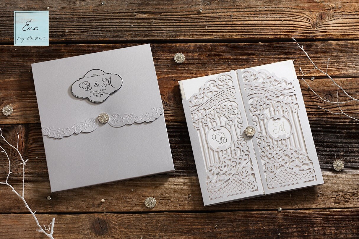 Wedding Invitation. Luxury Invitation. Gray Box Envelope. - Etsy