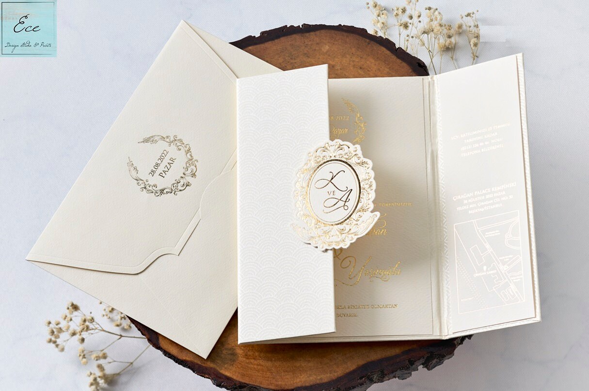 Wedding Invitation. Amazing Folded Design With Two Sided - Etsy