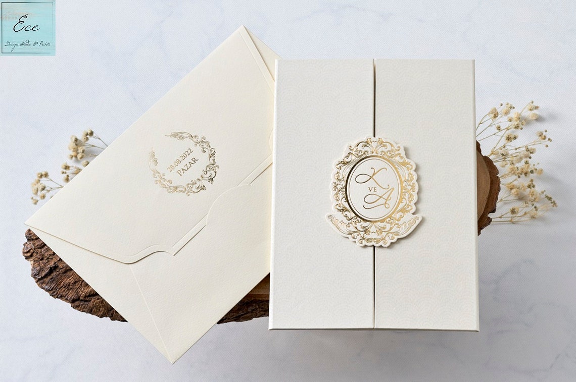 Wedding Invitation. Amazing Folded Design With Two Sided | Etsy