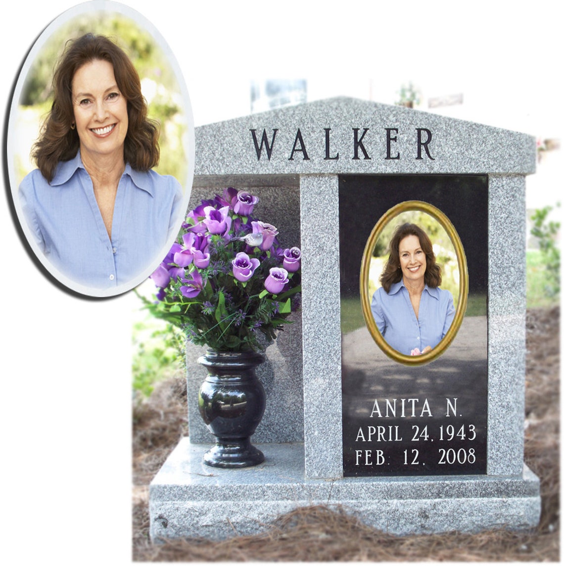 Porcelain Memorial Plaque - Personalized - Ceramic Photo Memorial ...