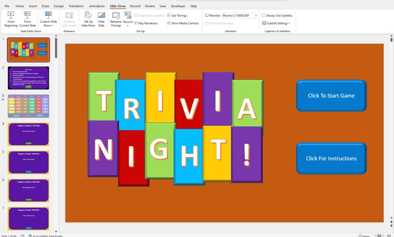 Customizable Power Point Trivia Night Game - Etsy