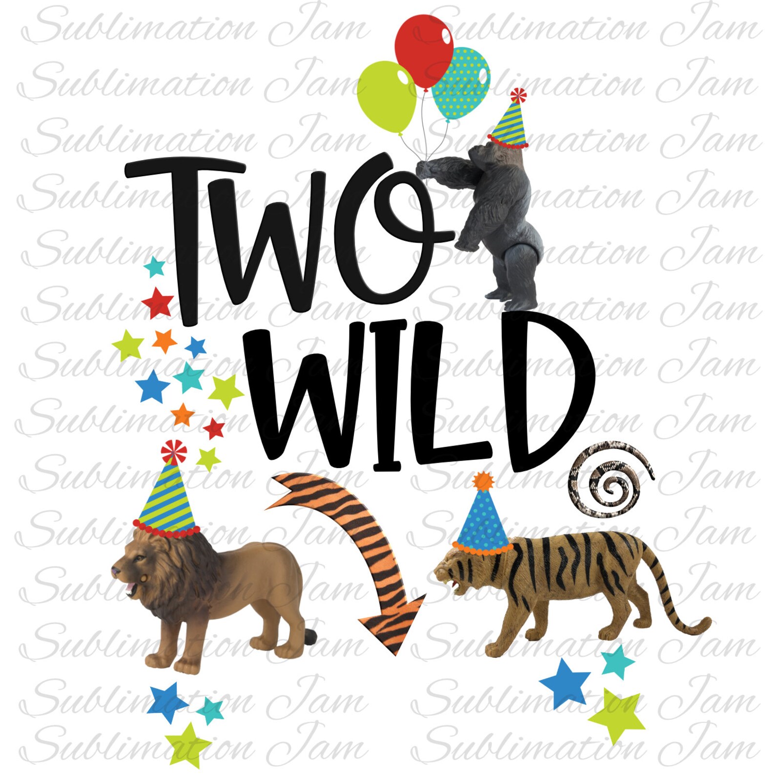 Two Wild Birthday T-shirt Design/party Animals/jungle - Etsy