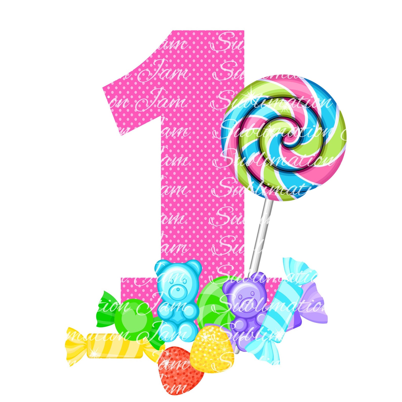 Candy Birthday Design/candy Birthday/candy Party/sublimation - Etsy