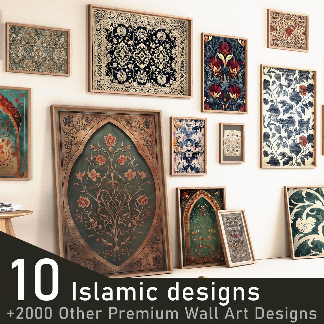 Islamic Wall Art, Arabic Wall Art, Wall Art Bundle, Patterns Wall Art ...