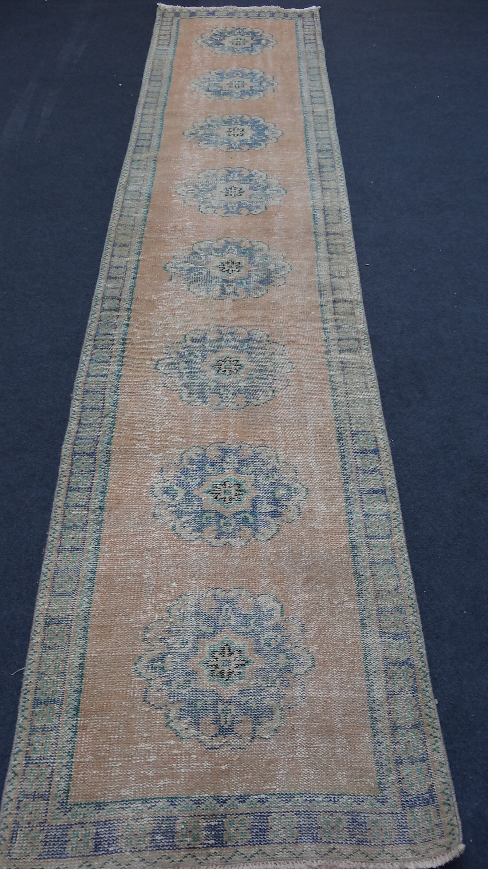 Turkish Distressed Runner Rug, Vintage Wool Runner Rug 2'7x11'2 Hallway ...