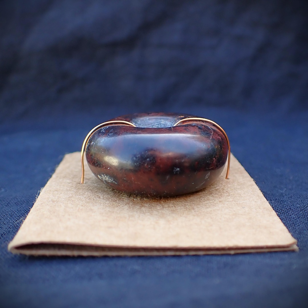 Handmade Serpentine Sacred Stone BEAD Pendant 5mm Hole Earthy RED ...
