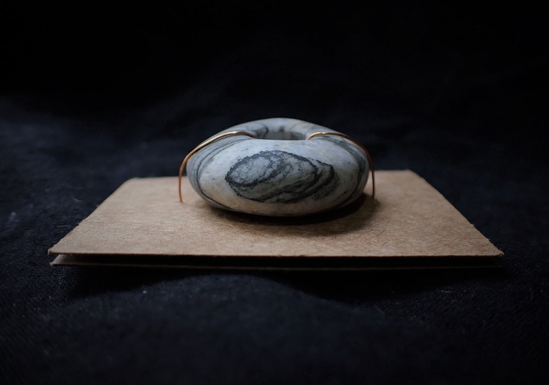 Earthy Grey STRIPED Quartz Magic EYE Disc Sacred Stone BEAD 8mm ...