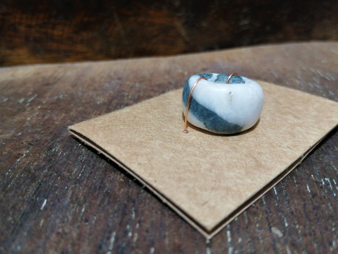 Bright WHITE QUARTZ Singular Black Banded Holy STONE Bead 9mm Dreadlock ...