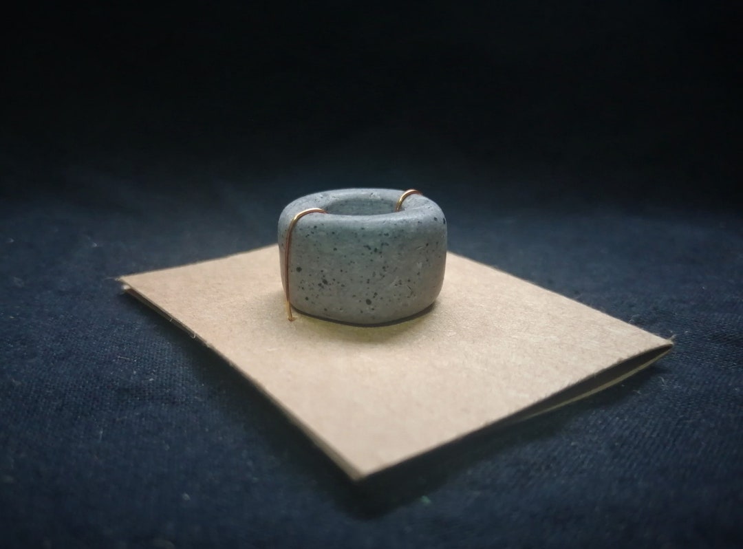 Chunky Speckled GREY Light Dark Sacred STONE BEAD 10mm Handmade ...