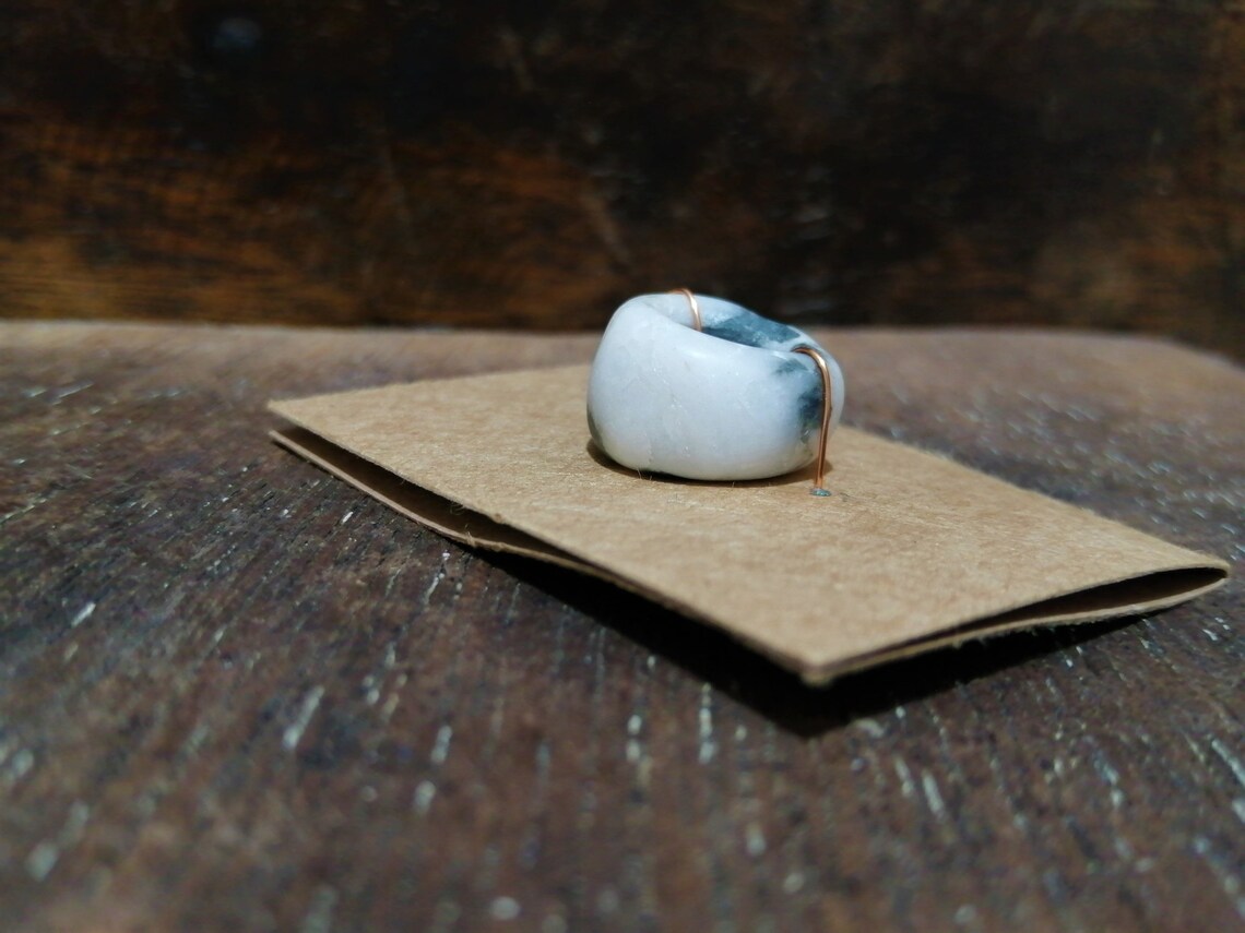 Bright WHITE QUARTZ Singular Black Banded Holy STONE Bead - Etsy UK