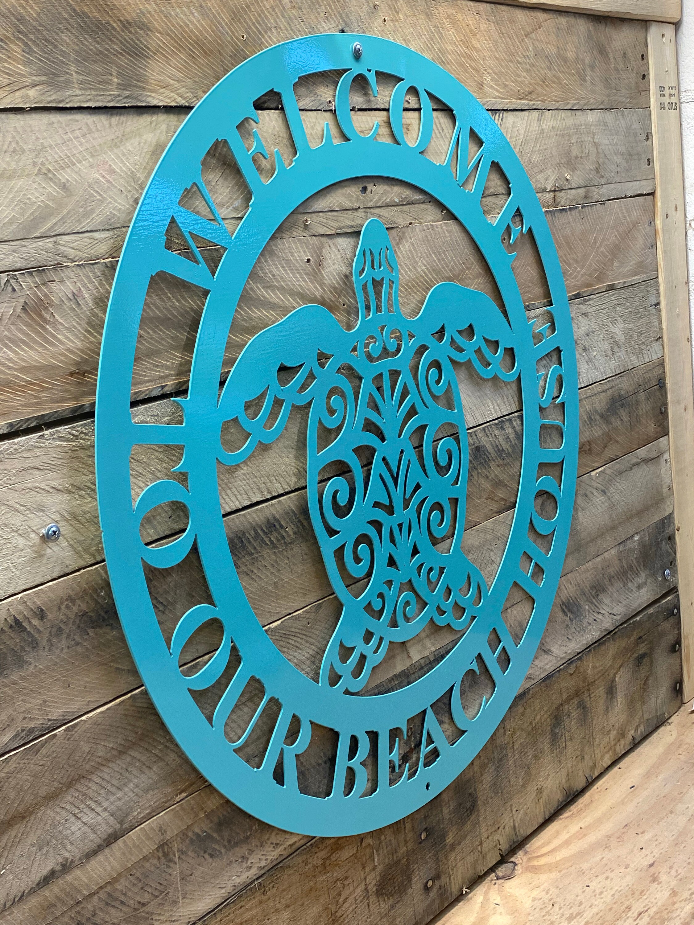 Personalized Sea Turtle Sign Beach House Decor Powder - Etsy