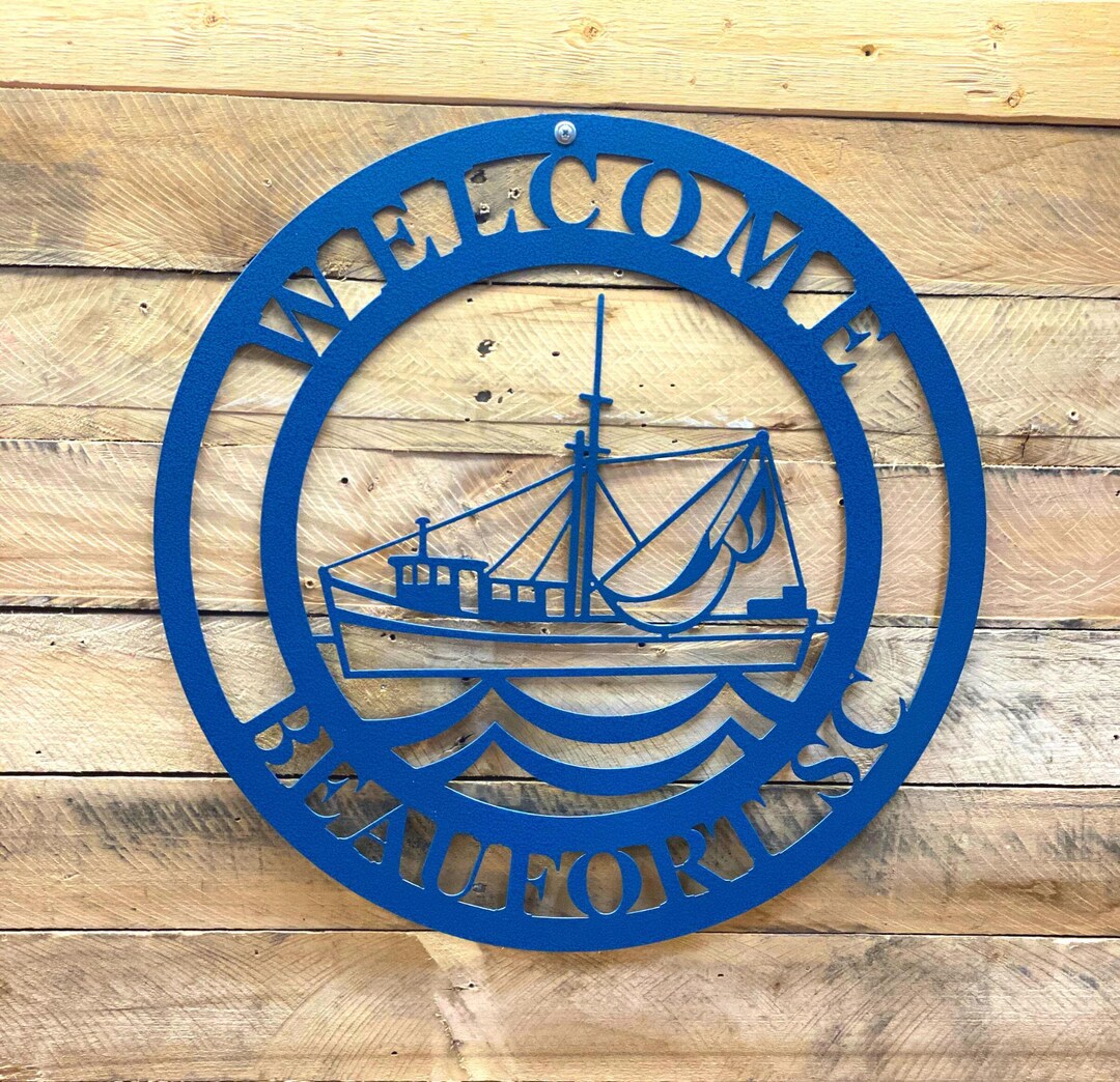 Personalized Shrimp Boat Sign | Custom Dock Name Sign | Nautical Metal ...
