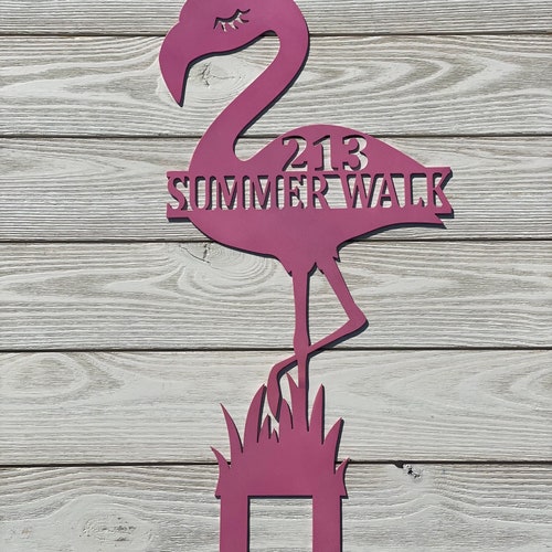 Flamingo Monogram Metal Art Wall Decor Sign - Etsy