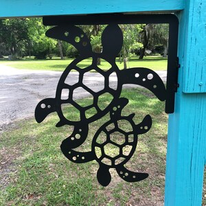Sea Turtle Mailbox Sign, Metal Mailbox Flag, Beach House Sea Turtle ...