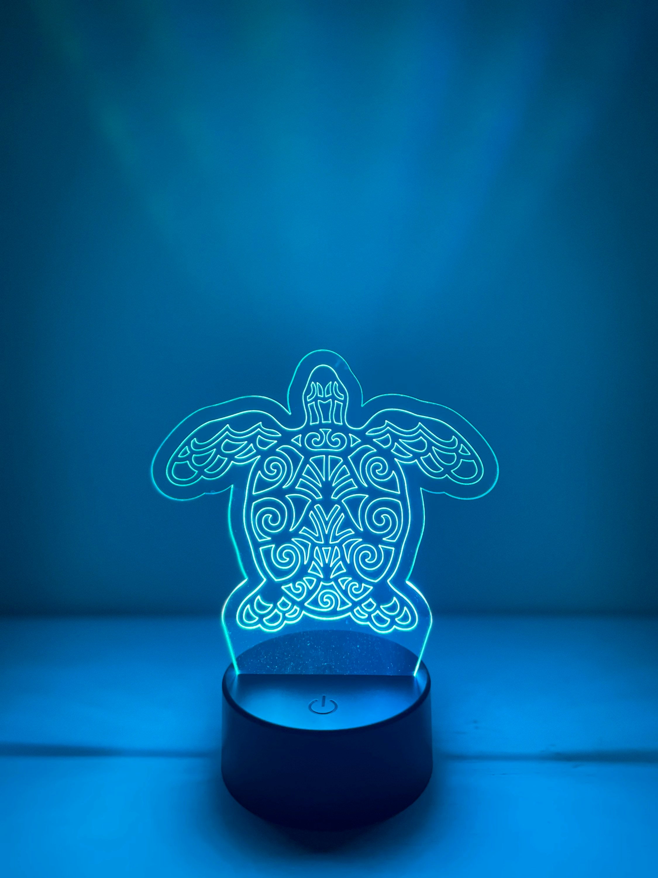 Sea Turtle Light Mandala Sea Turtle Night Light Beach House | Etsy