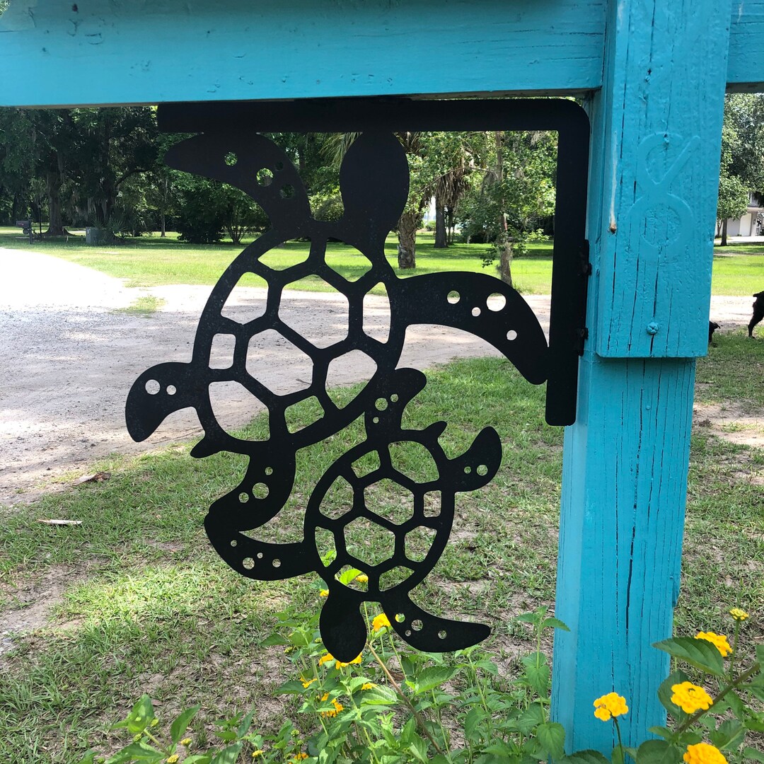 Sea Turtle Mailbox Sign, Metal Mailbox Flag, Beach House Sea Turtle ...