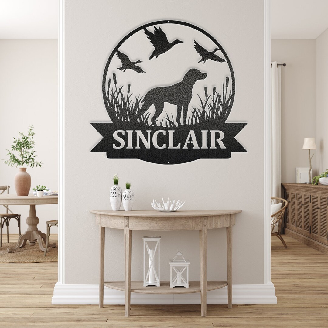 Personalized Duck Hunting Monogram, Pointer Hunting Decor, Wildlife ...