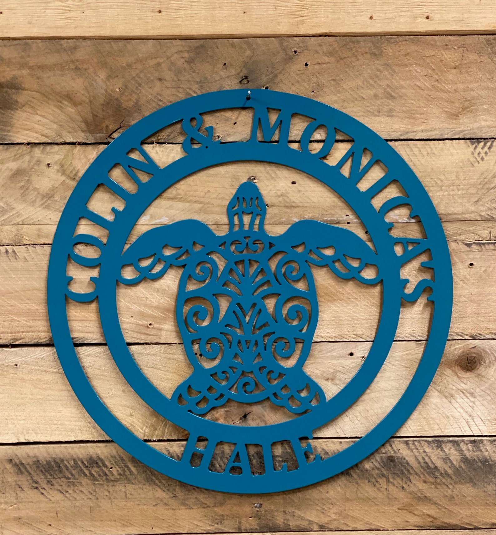 Personalized Sea Turtle Sign Beach House Decor Powder - Etsy