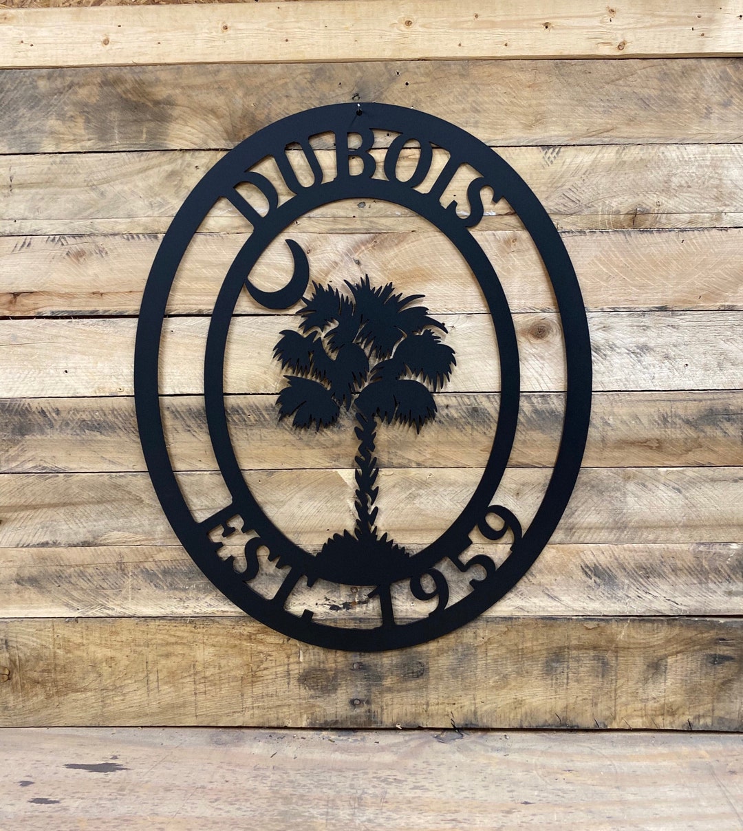 Personalized Oval South Carolina Sign | Palmetto Tree Metal Art | SC ...