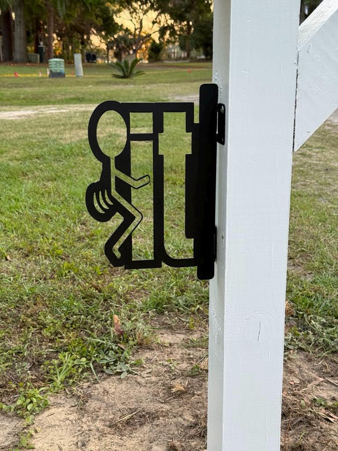 Metal Mailbox Bracket - Funny Mailbox Decor – Stick Figure Humor Yard ...