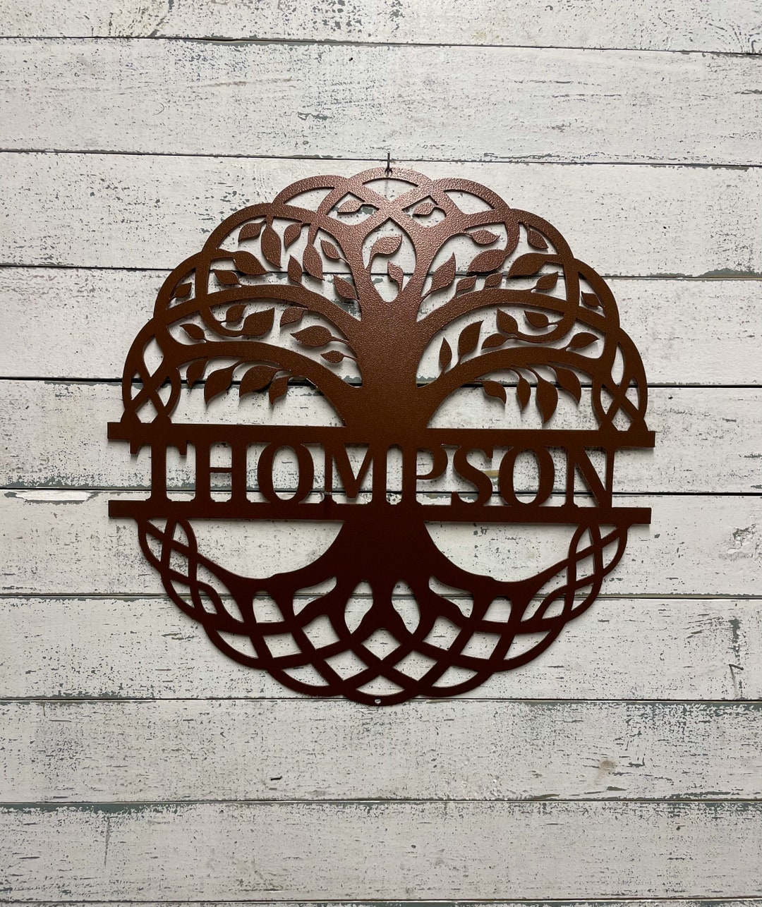 Personalized Tree of Life Sign | Custom Family Name Metal Art | Rustic ...