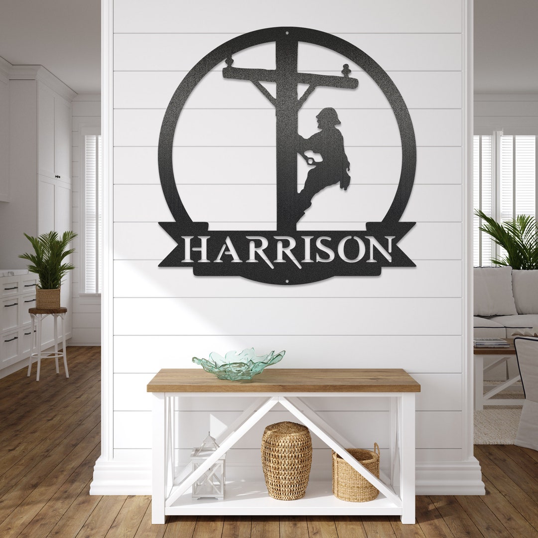 Personalized Lineman Monogram, Lineman Décor, Linelife,handcrafted ...