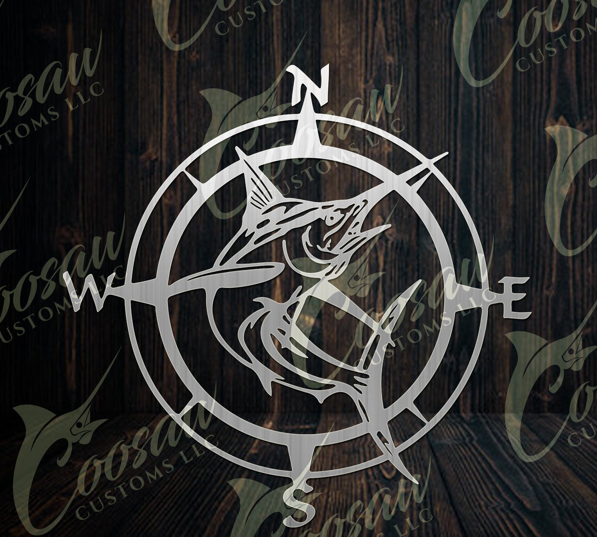 Marlin Compass Rose SVG DXF Marlin Cut File for Laser Dxf - Etsy
