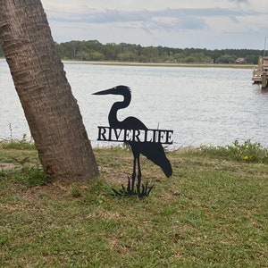 Blue Heron River Life Sign Personalized Gift River Life | Etsy