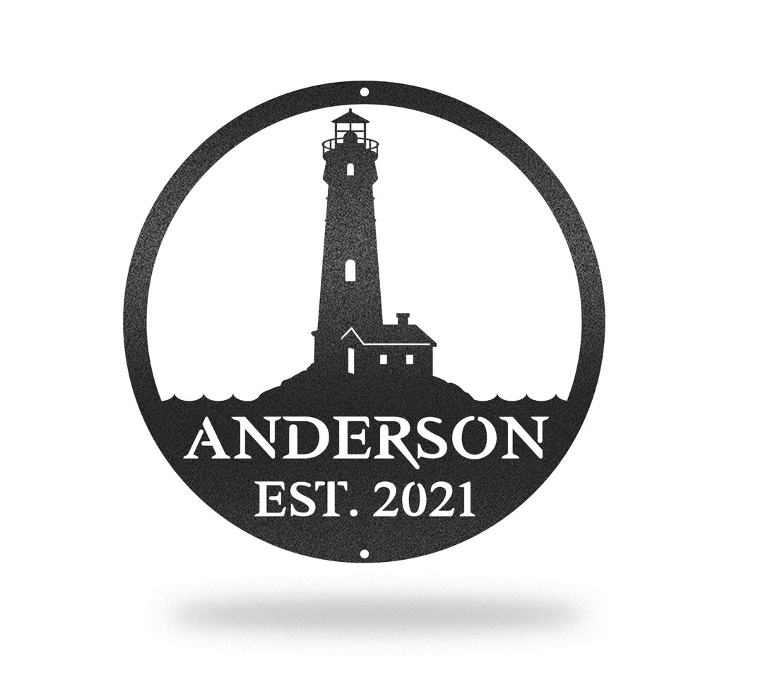 Lighthouse Monogram, Personalized Beach House Décor, Coastal Decor ...