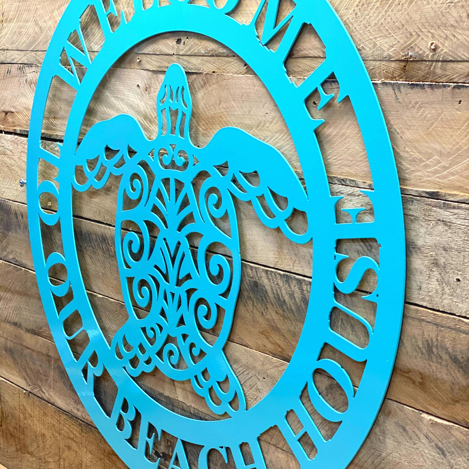 Personalized Sea Turtle Sign Beach House Decor Powder - Etsy