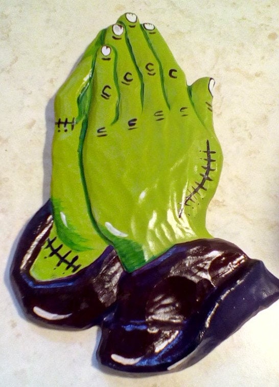 Frankenstein Praying Hands Plaque Zombie Jesus Frankenstein - Etsy
