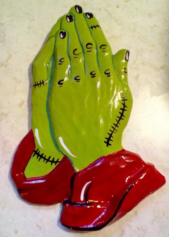 Frankenstein Praying Hands Plaque Zombie Jesus Frankenstein - Etsy