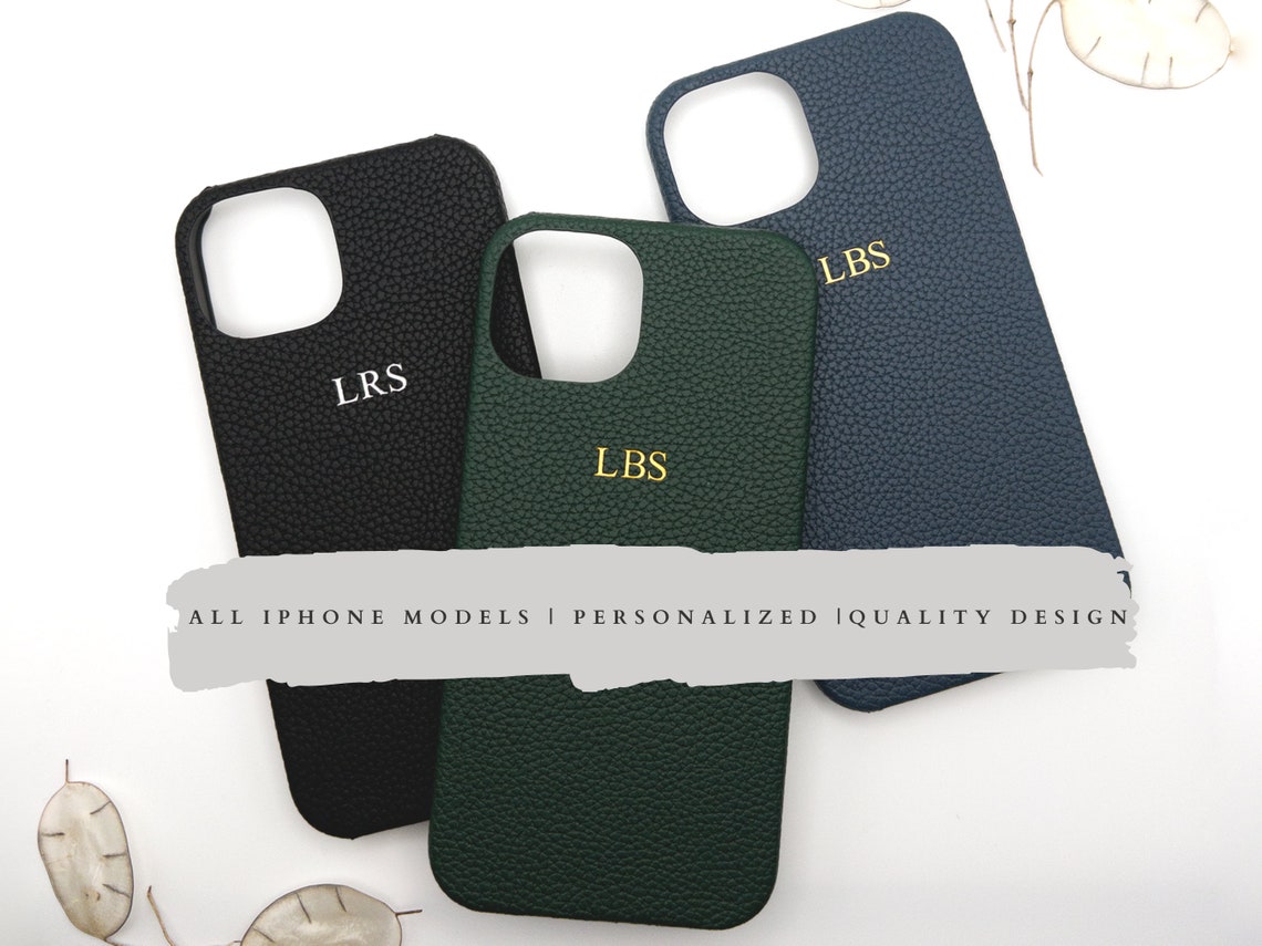 Personalized Leather Iphone Case Custom Monogram Initial - Etsy