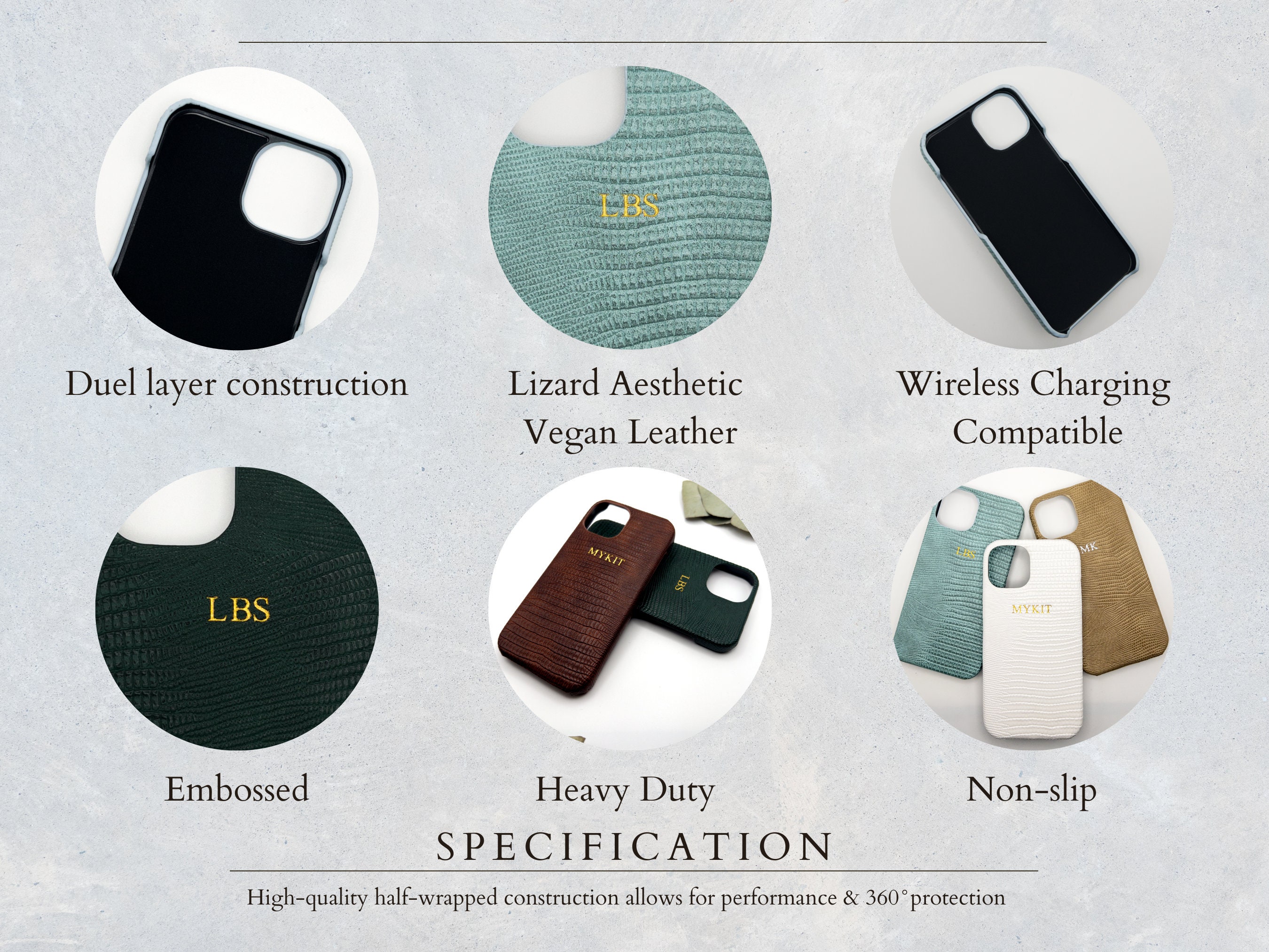 Unique Aesthetic Custom Croc Leather Initials Phone Case - Etsy UK