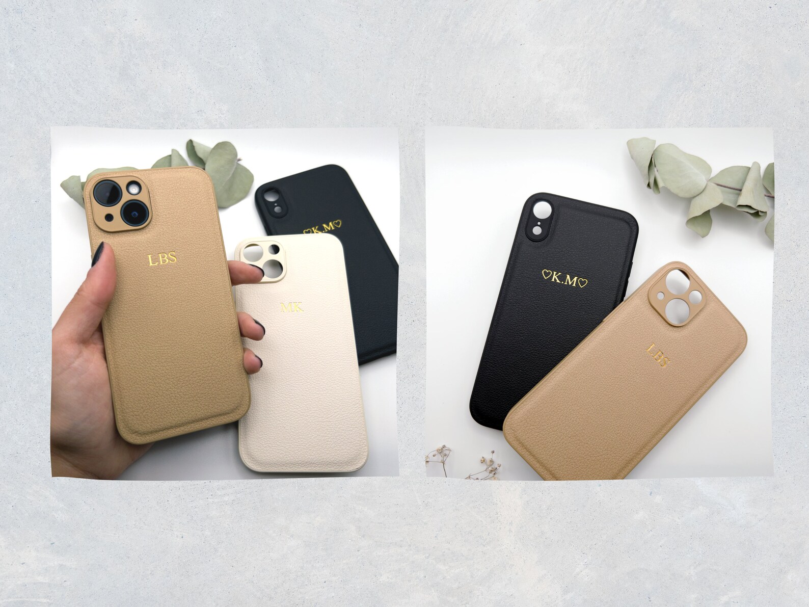 Vegan Personalised Custom Phone Case Personalized Embossed PU - Etsy