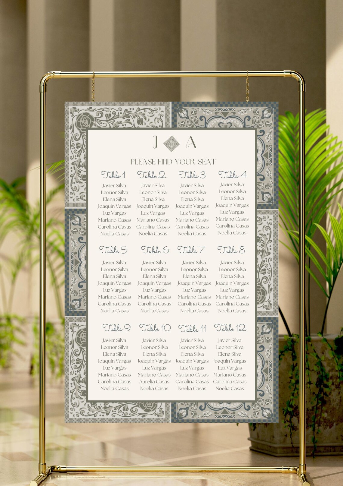 Neutral Spanish Editable Seating Plan, Editable Seating Chart Template ...