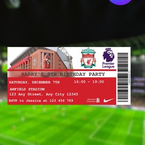 Liverpool Fc Birthday Party Invitation, Editable Template, Canva ...