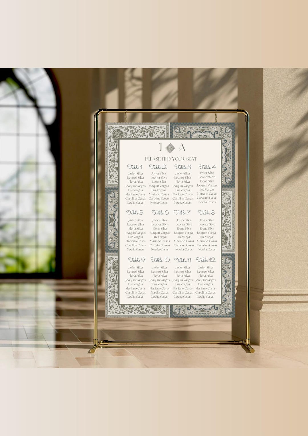 Neutral Spanish Editable Seating Plan, Editable Seating Chart Template ...