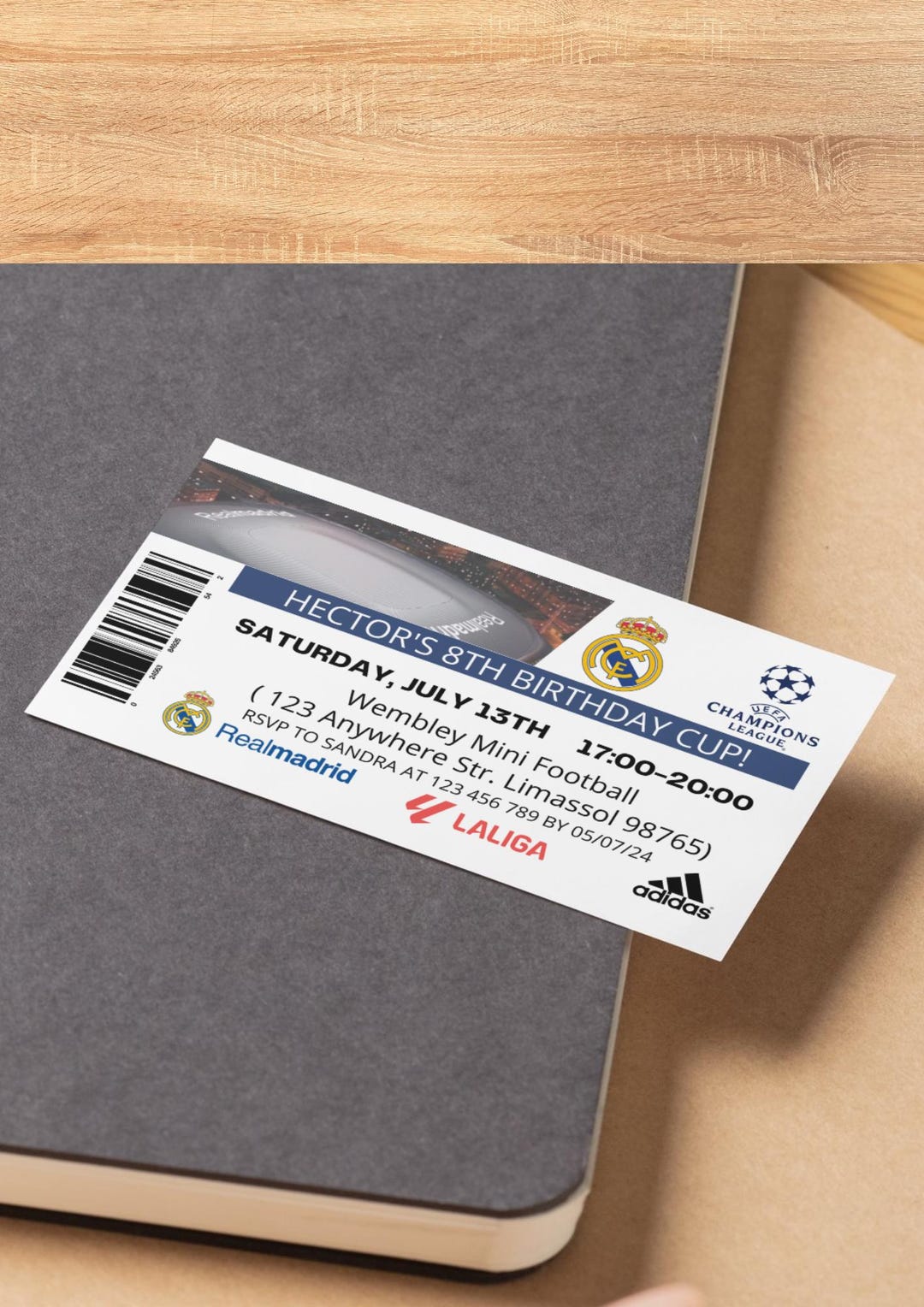 Invitación del Real Madrid, invitación para entradas del Real Madrid ...