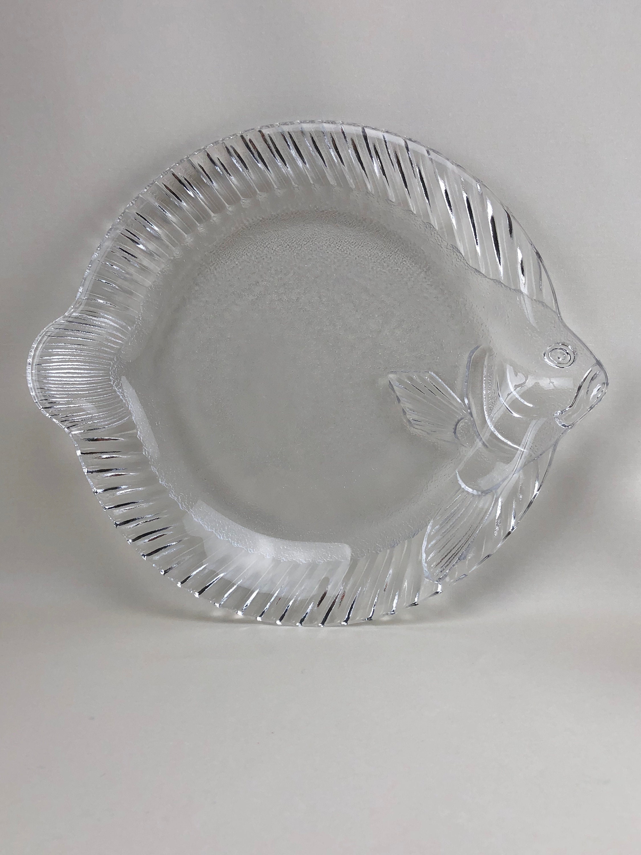Vintage Pressed Glass Fish Platter and 4 Plates Set, Al Fresco Dining ...