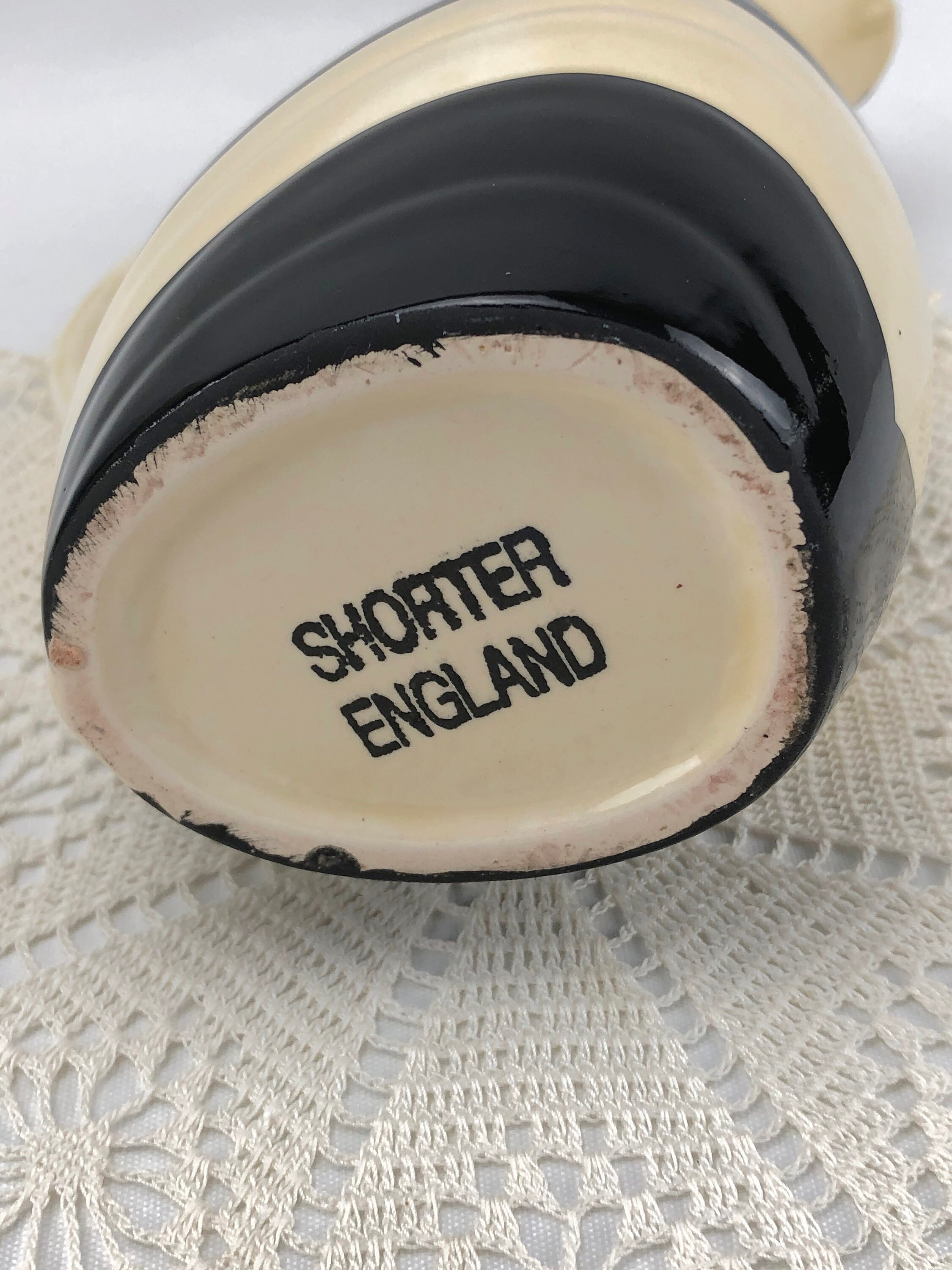 Unique handprinted Shorter England ceramic pitcher, Free shipping - Etsy.de