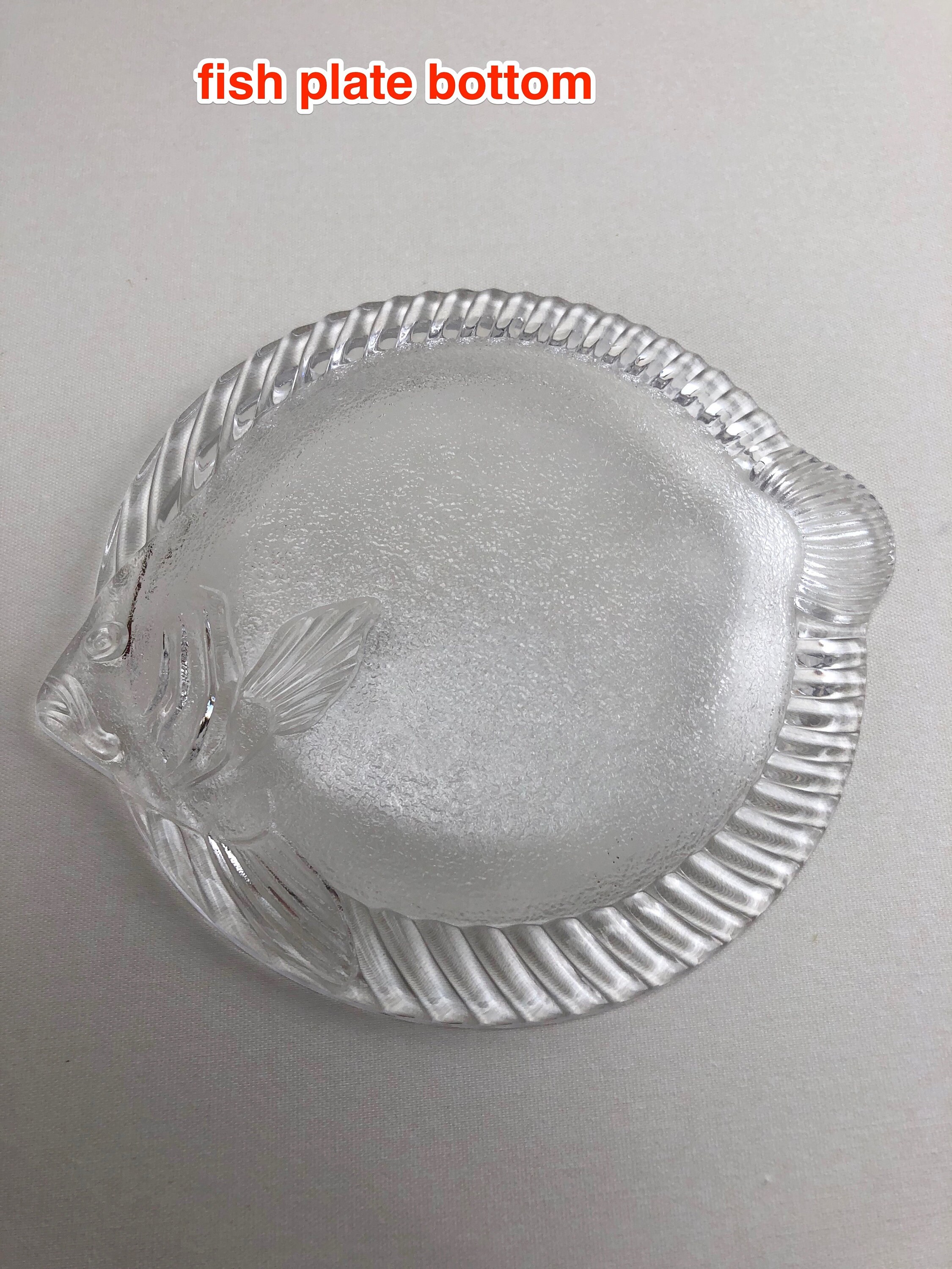 Vintage Pressed Glass Fish Platter and 4 Plates Set, Al Fresco Dining ...