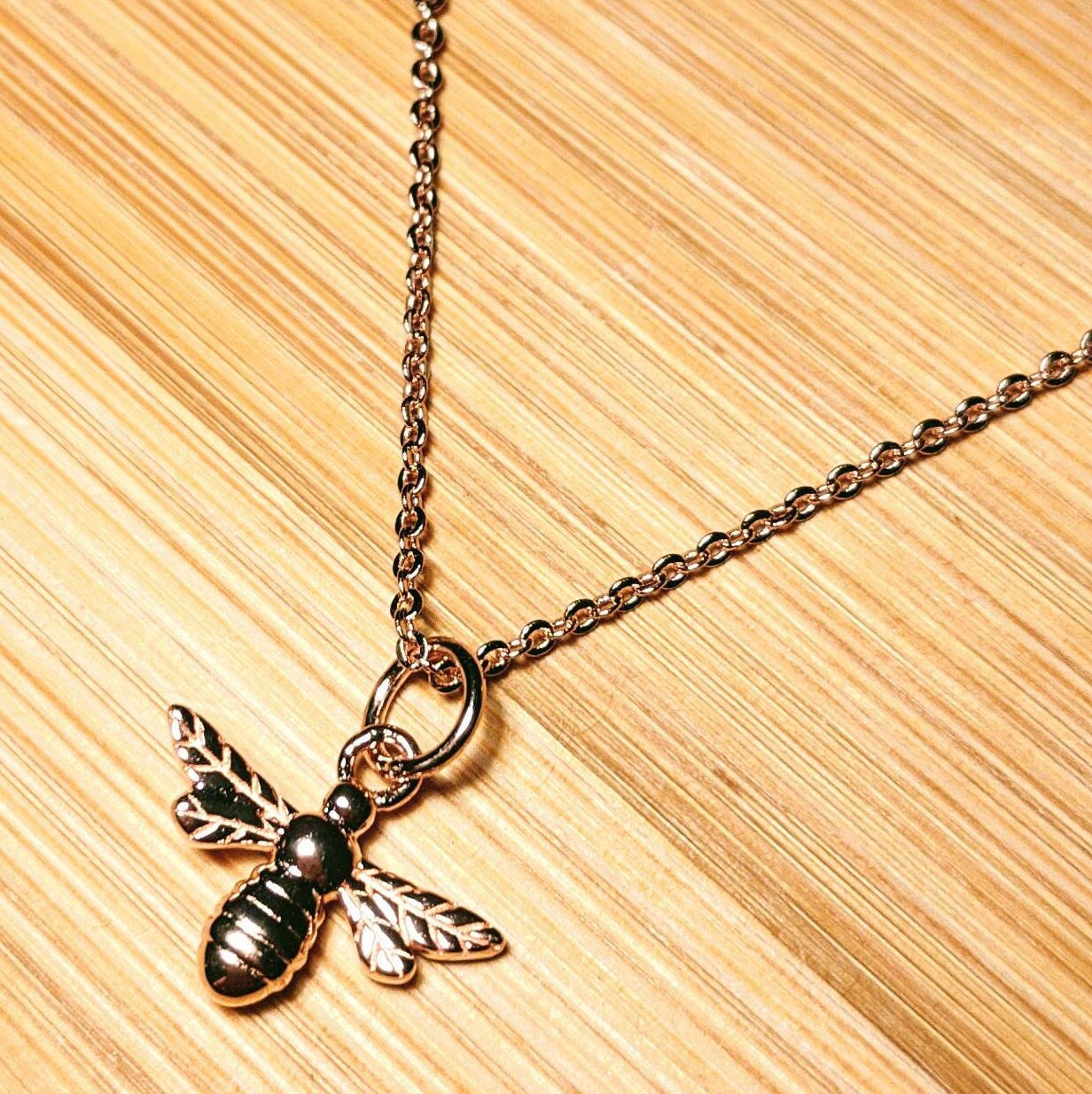 Manchester Bee Mini Pendant Sterling Silver Necklace Rose Gold - Etsy