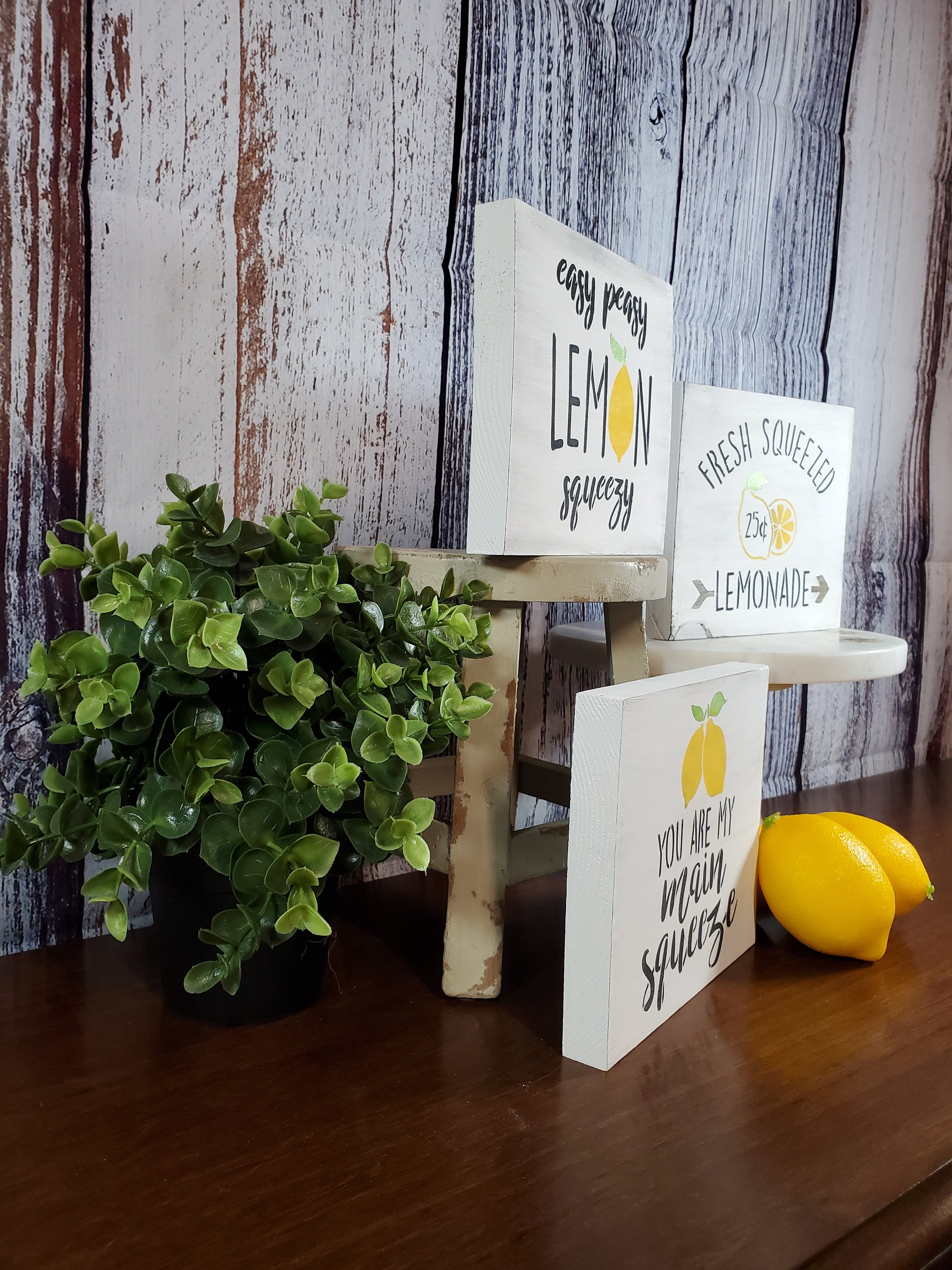Wooden Signs, Lemons, Fresh Squeezed, Main Squeeze, Easy Peasy - Etsy