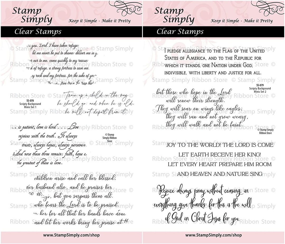 Stamp Simply Clear Stamps Vintage Scripty Background Minis Bundle 2 ...