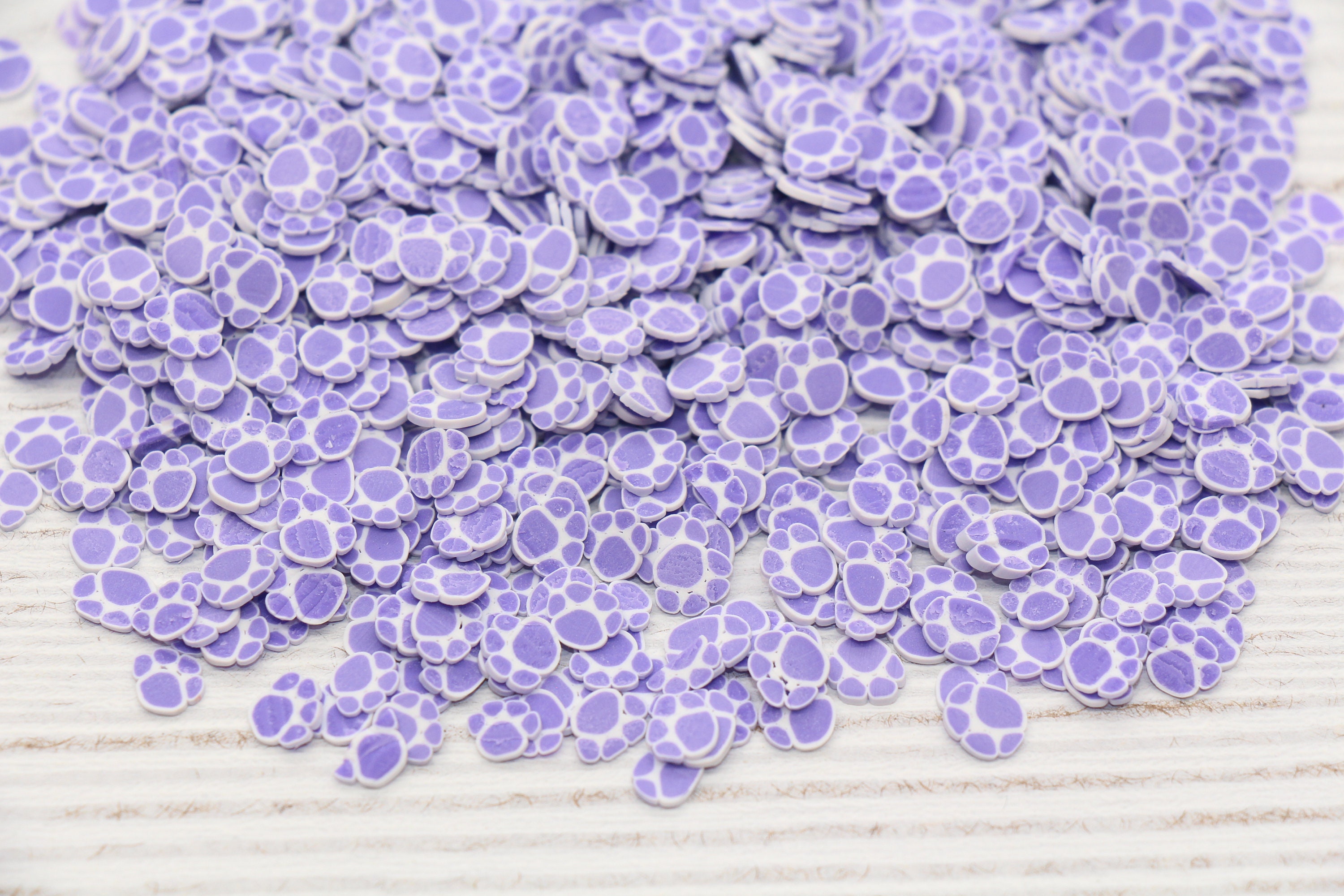 Purple Paw Polymer Clay Sprinkles, Animal Paw Clay Slices, Puppy Cat ...